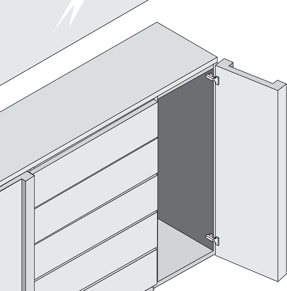 BLUM 95 Degree BLUMOTION Profile Door Hinge 71B9550 - Screw On