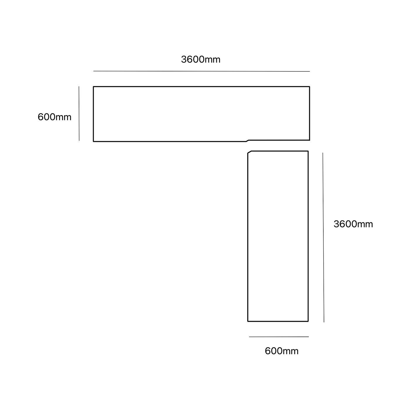 L-Shape Ready Made Laminate Benchtops