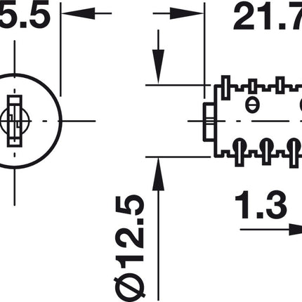Round Cabinet Door Lock keyed Alike - By Hafele