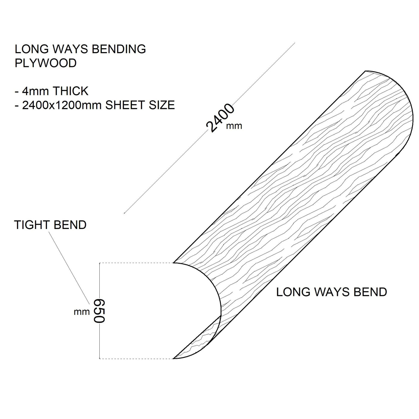 Bending Plywood - Long Way 2400x1200x4mm